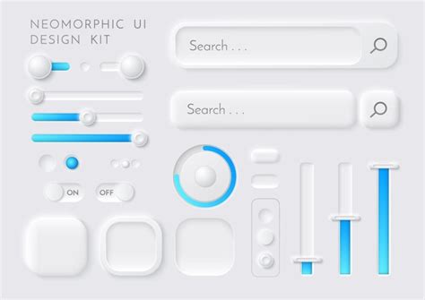 premium vector neomorphic ui kit interface design elements template