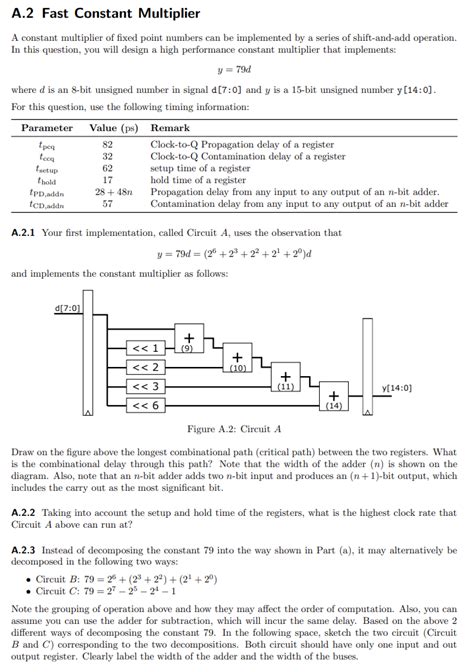 Solved A2 Fast Constant Multiplier A Constant Multiplier Of
