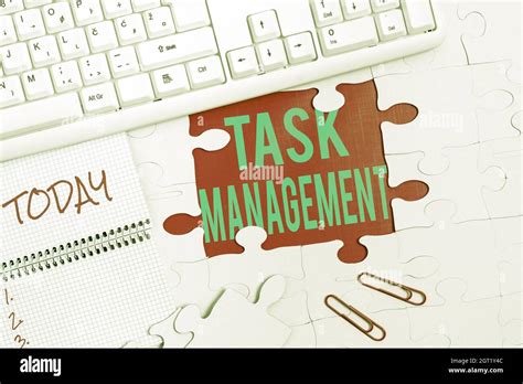 Sign Displaying Task Management Business Approach The Process Of Managing A Task Through Its