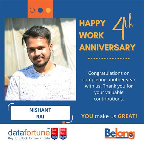 Datafortune On Linkedin Kudos To Nishant Rai For Achieving 4 Years Of