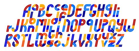 스포츠 게임 글꼴 벡터 복고풍 유행 기하학적 알파벳 문자 세트 기울임꼴 속도 서체 소문자 포함 90 년대 스타일의 로고 생성