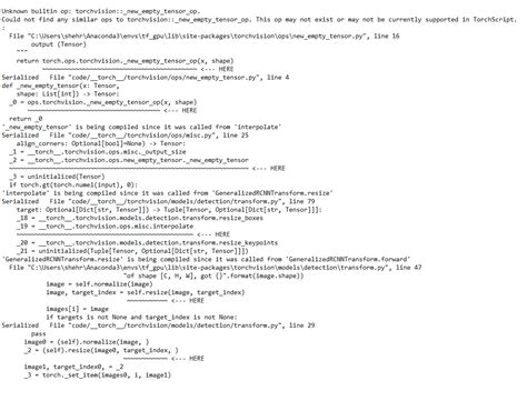 Mask Rcnn Torchscript Doesnt Load In Android Unknown Builtin Op Torchvisionnewempty