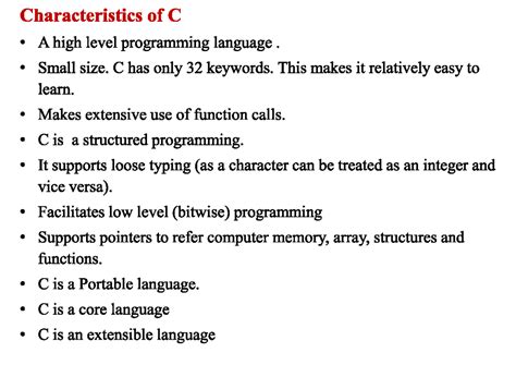 C Ppt 2 Complete Notes On Characteristics Of C Language Programming