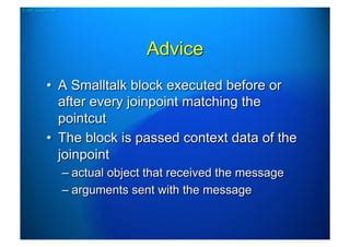 Aspect Oriented Programming In Smalltalk Ppt