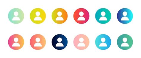 Premium Vector Gradient User Icon Set Profile Icon