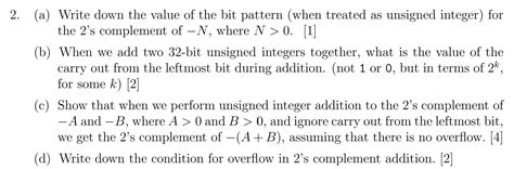 Solved A Write Down The Value Of The Bit Pattern Chegg
