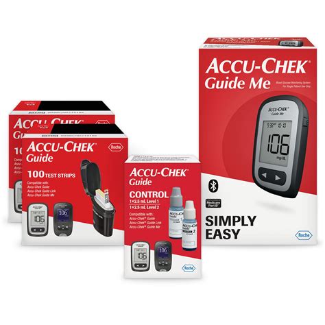 Accu Chek Guide Me Glucose Monitor Kit 200 Test Strips And Control Solution Buy Now With