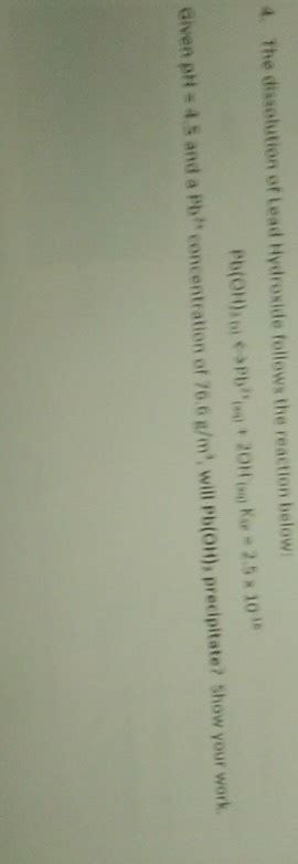 Solved Ferric Chloride And Lime Are Being Used To Enhance