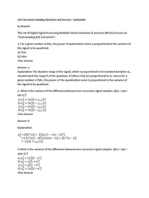Questions On Sampling And Reconstruction Of Signals Download Free Pdf