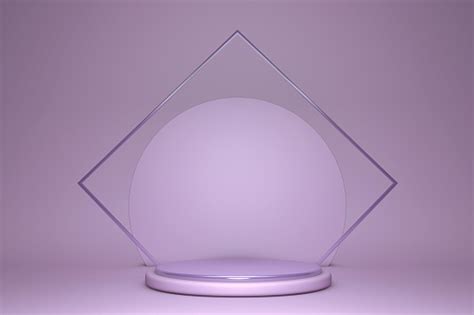 3d 렌더링 파스텔 바이올렛 연단 상점 쇼케이스 제품 디스플레이 빈 공간 빈 받침대 최소한의 스튜디오 무대 0명에 대한 스톡 사진 및 기타 이미지 Istock