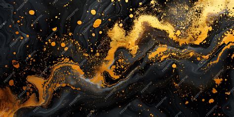 Abstract Art In Black And Gold Background Premium Ai Generated Image