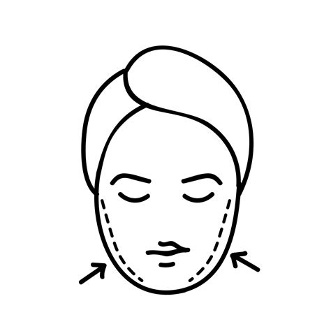 Women Beauty Face Plastic Surgery Cheeks Augmentation Hand Drawn