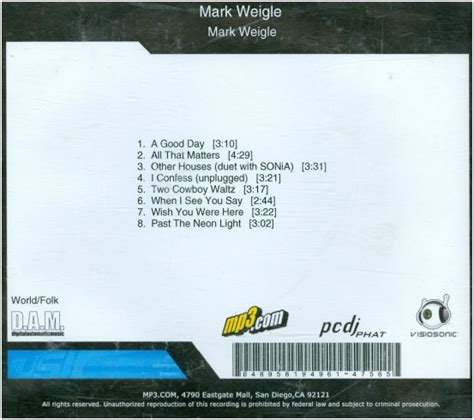 Mark Weigle Tribute Section Page 1