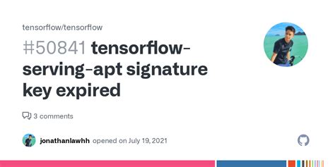 Tensorflow Serving Apt Signature Key Expired · Issue 50841