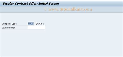 FNA SAP Tcode Display Mortgage Loan Offer