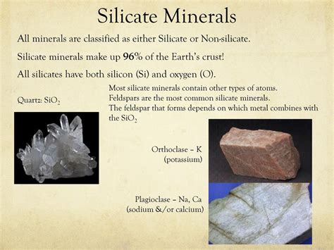 Examples Of Silicate Minerals
