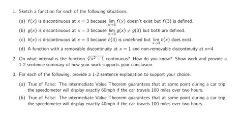 Solved 1 Sketch A Function For Each Of The Following