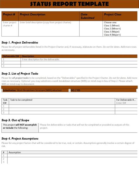 Status Report Templates Free Report Templates