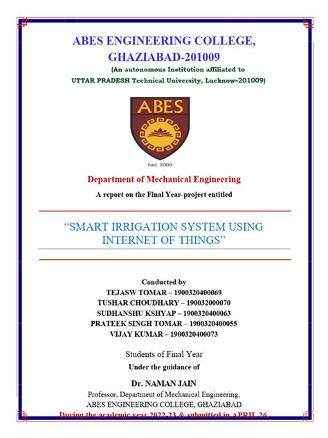 Report Smart Irrigation Based On Iot Final Pdf Internet Of Things Bipolar Junction Transistor