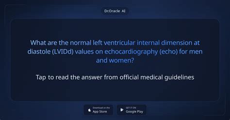 What Are The Normal Left Ventricular Internal Dimension At Diastole Lvidd Values On