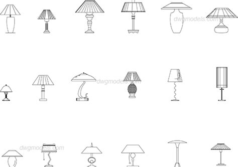 Table Lamps DWG Free CAD Blocks Download Table Lamps DWG Free CAD Blocks Download