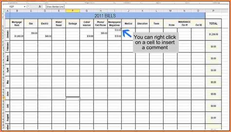 Bill Tracker Excel Template