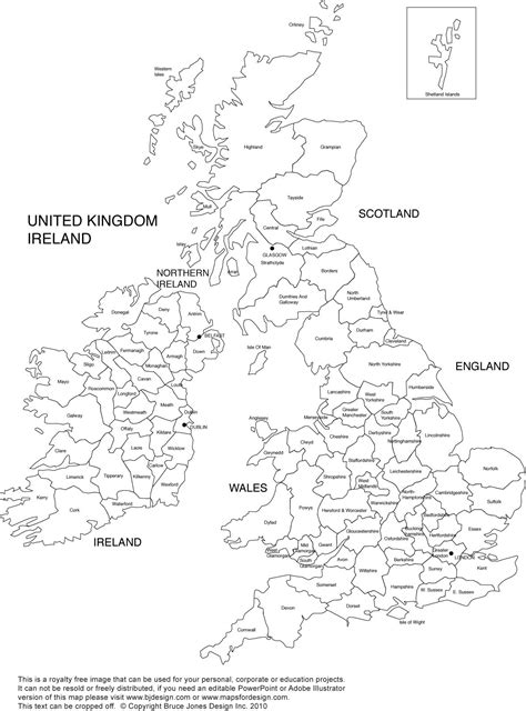 Printable Map Of Uk Counties