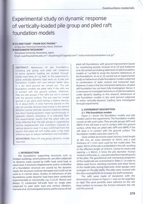 Pdf Experimental Study On Dynamic Response Of Vertically Loaded Pile