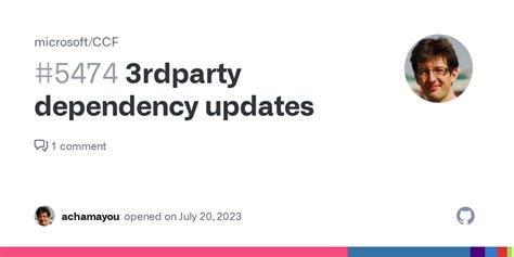 3rdparty Dependency Updates · Issue 5474 · Microsoft Ccf · Github