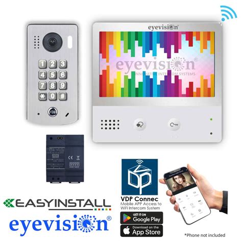 Eyevision® Easyinstall Two Wire 7 Inch Touch Screen Intercom Monitor With Surface Mount Video
