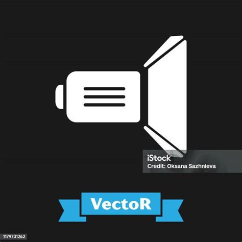 검은 색 배경에 격리 된 흰색 영화 스포트라이트 아이콘입니다 라이트 효과 장면 스튜디오 쇼 벡터 일러스트레이션 0명에 대한 스톡 벡터 아트 및 기타 이미지 Istock