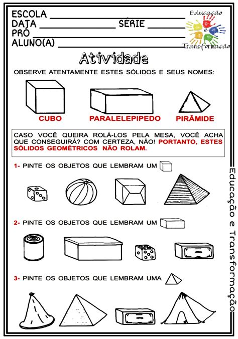 Atividades Sobre Sólidos Geométricos Retoedu