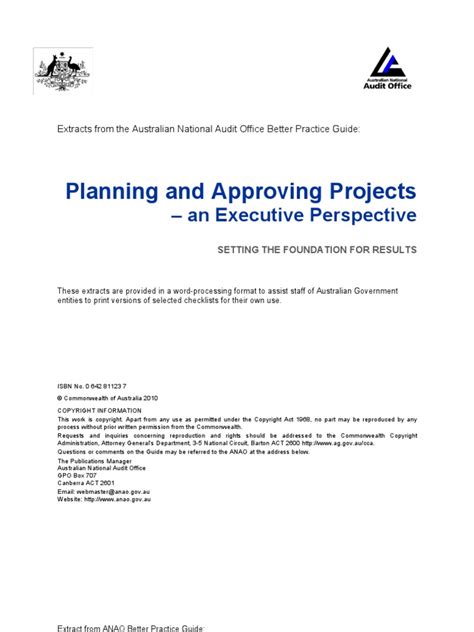Pdf Anao Guide Planning And Approving Projects Checklists Dokumen Tips