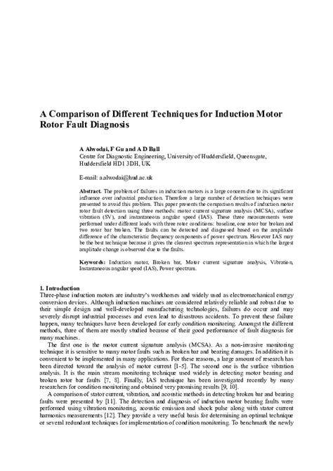 Pdf A Comparison Of Different Techniques For Induction Motor Rotor