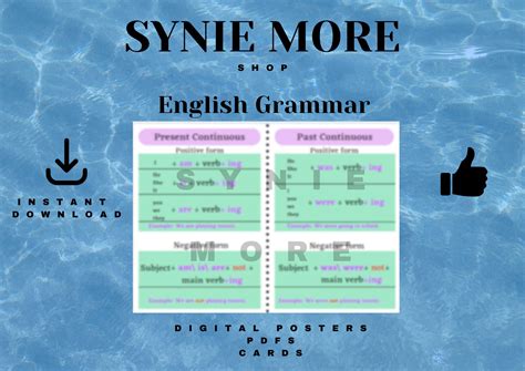 Set Of 2 Grammar Posters Differences Between Present Continuous And Past Continuous Etsy