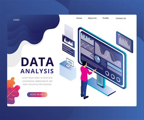 Isometric Data Analysis Web Page 662855 Vector Art At Vecteezy