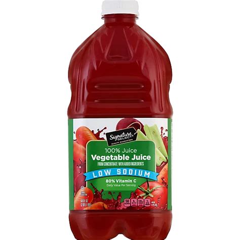 Signature Select Low Sodium 100 Vegetable Juice 64 Fl Oz Safeway