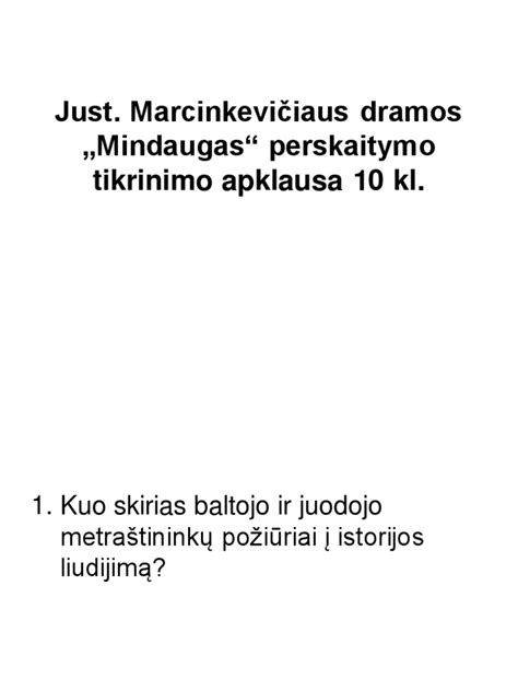 Just Marcinkevičius Mindaugas Skaitymo Tikrinimui Pdf