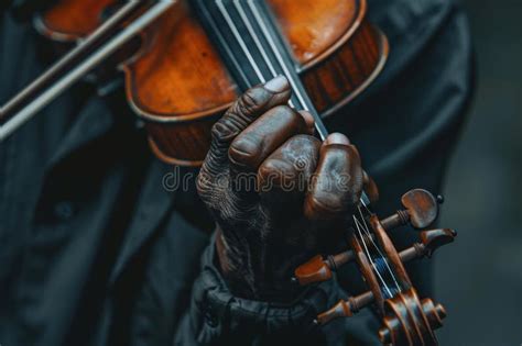 Musician Playing Violin With Bow On Strings Close Up Stock Image Image Of Fretboard Elegant