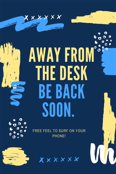 Printable Stepped Away From Desk Sign Printable Calendars At A Glance