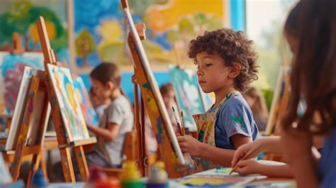 Premium Photo Young Artists Painting In Art Class Aig41