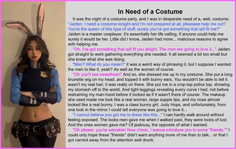 sissy caption in need of a costume by ariscaptions on deviantart