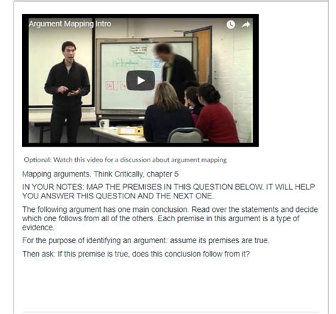 Solved Argument Mapping Intro Optional Watch This Video For Chegg
