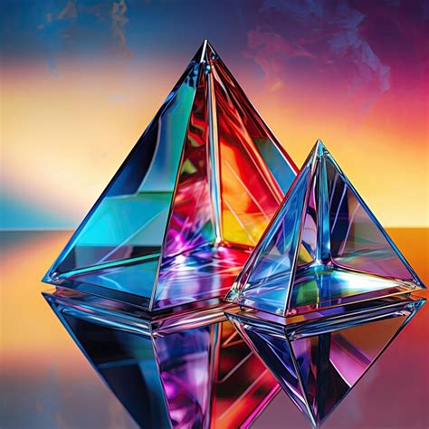 Premium Ai Image Triangular Prism Reflections