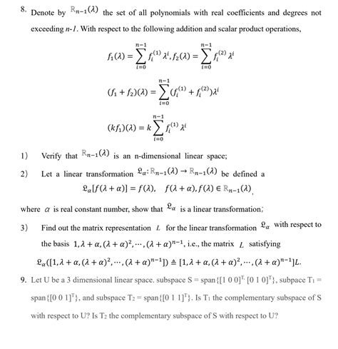 Solved Denote by Rn λ the set of all polynomials with Chegg
