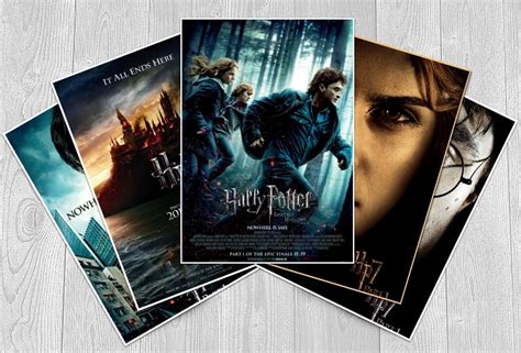 哈利波特7部系列经典魔幻电影海报装饰画实木相框墙画不干胶贴画 虎窝淘