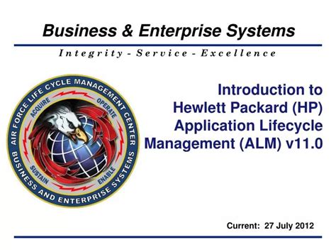 Ppt Introduction To Hewlett Packard Hp Application Lifecycle Management Alm V110