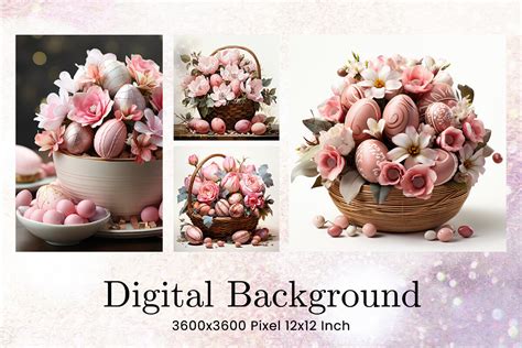 Easter Egg Flower Background Backdrop Graphic By Sistadesign29 · Creative Fabrica
