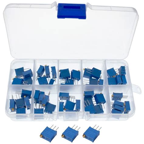 50pcs Ohm Resistor Set 10 Types Trim Pot 3296w Variable Resistor