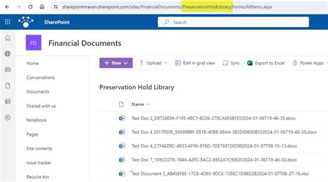 how preservation hold library works in sharepoint and onedrive